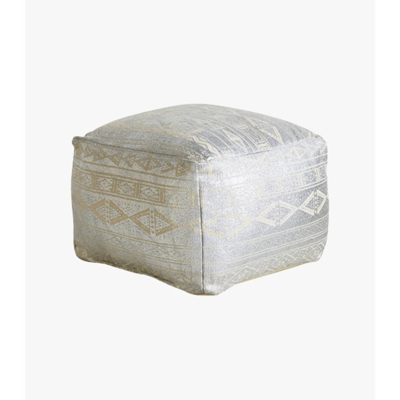 Oslo Accent Pouffe in Silver by Perch & Parrow | ufurnish.com