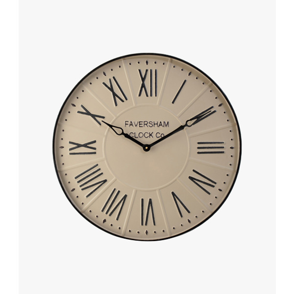Basil Large Vintage Wall Clock in Beige by Perch & Parrow | ufurnish.com