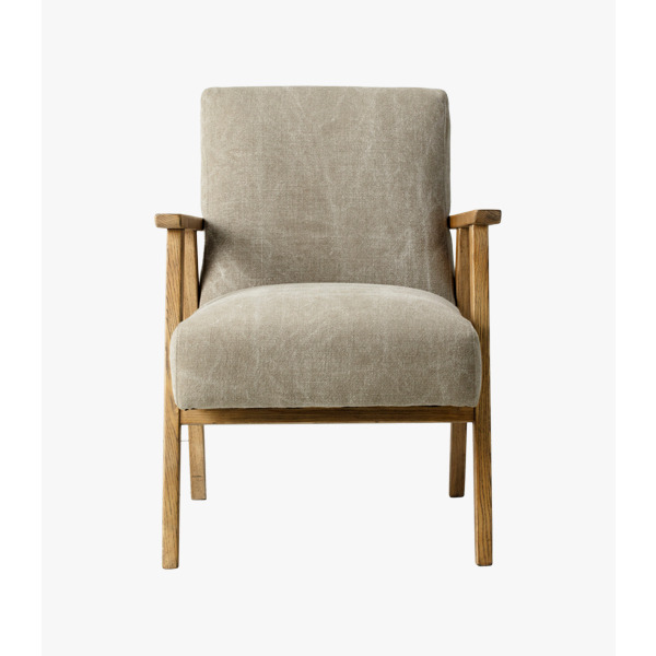 Dan Linen Armchair in Storm Grey by Perch & Parrow | ufurnish.com