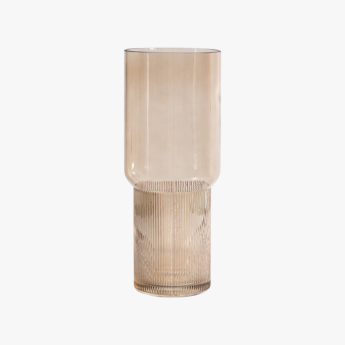 Soren Brown Smoked Glass Vase, Large by Perch & Parrow | ufurnish.com