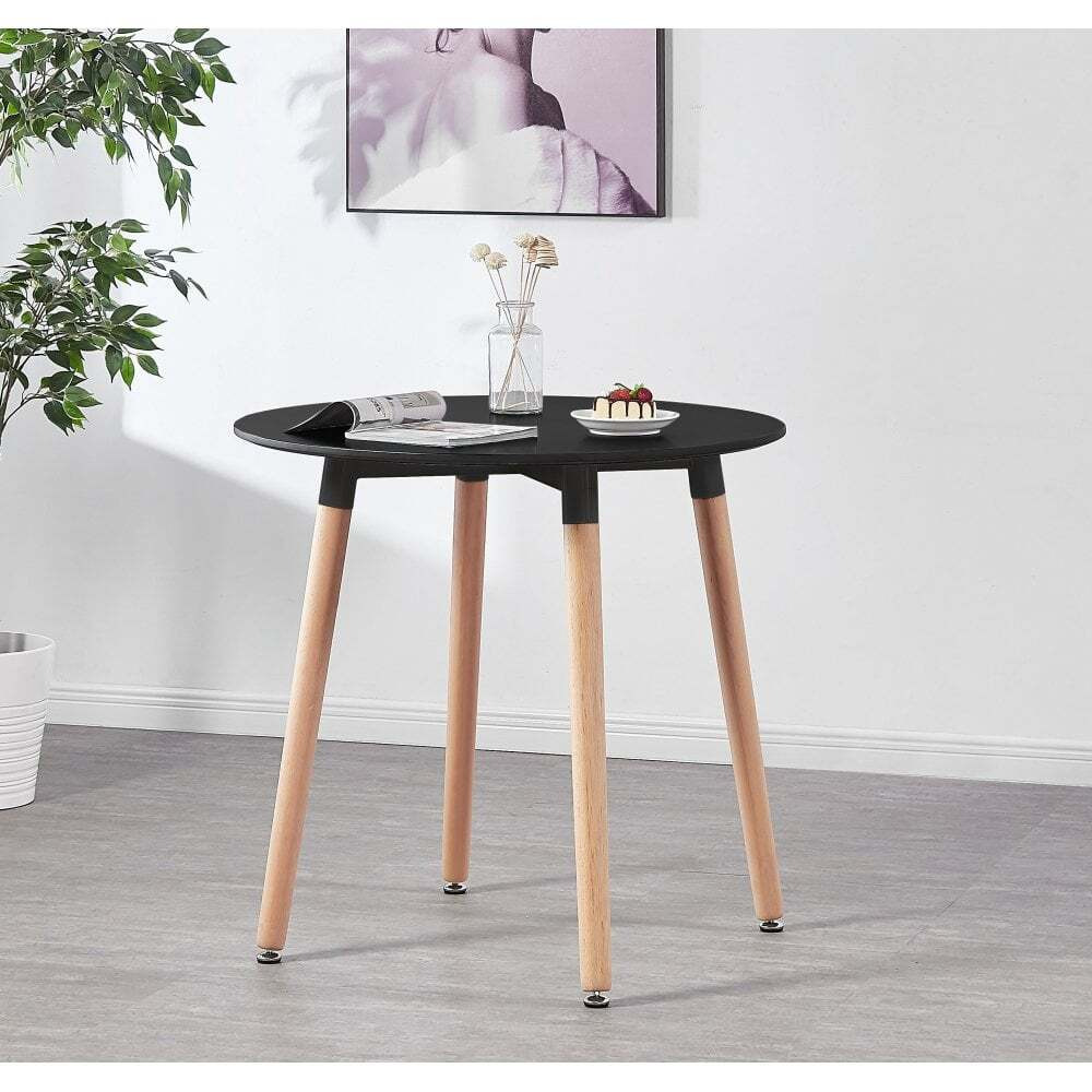 Halo Table Round Table colour: Black by PN Home | ufurnish.com