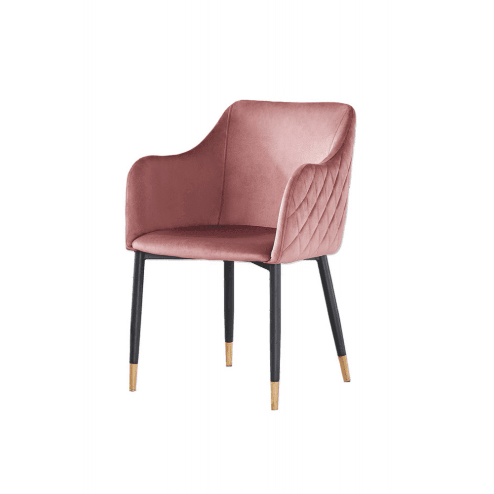 Verona LUX velvet dining chair Colour: Dusky Pink, Pack: Set of 4 by PN ...