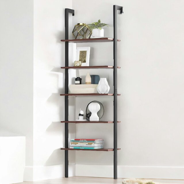 Rackhams 5 Tier Wall Mounted Storage Ladder Shelf For Living Room by ...