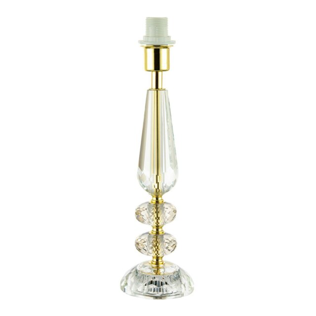 Rackhams Designer Clear K9 Crystal Glass and Gold Table Lamp Base with ...