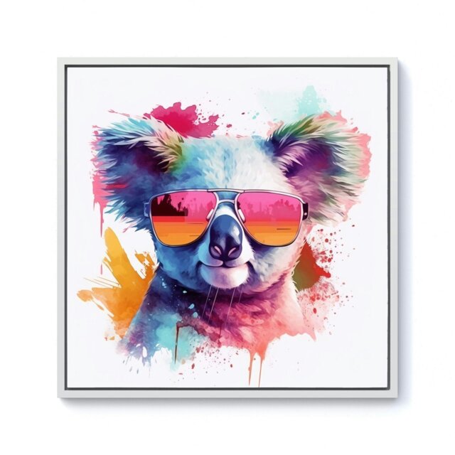 "Rackhams Colourful Splash Art Koala In Glasses Framed Canvas - - 10 ...