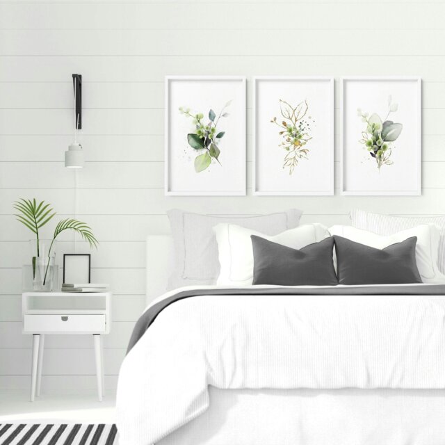 Rackhams Bedroom decor for walls - set of 3 wall art prints - 16 x 22 ...