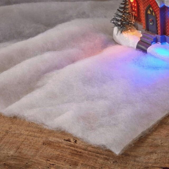 Rackhams 3m Roll of White Christmas Faux Snow Effect Blanket Table ...