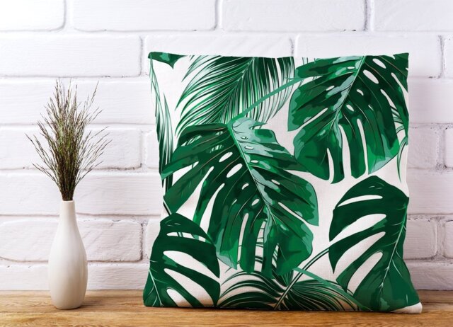 Rackhams Tropical Jungle Leaf Pattern Cushions - - 60cm x 60cm by ...