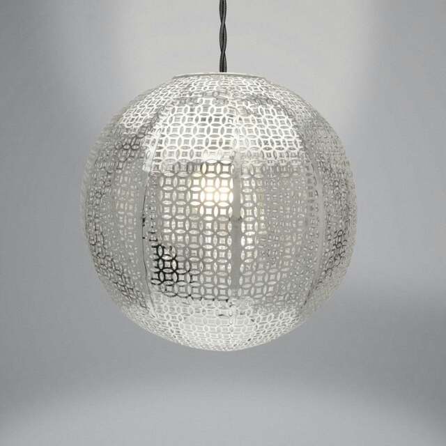 Rackhams Nouveau Cadiz Ball Silver Light Fitting - Silver - 29cm ...