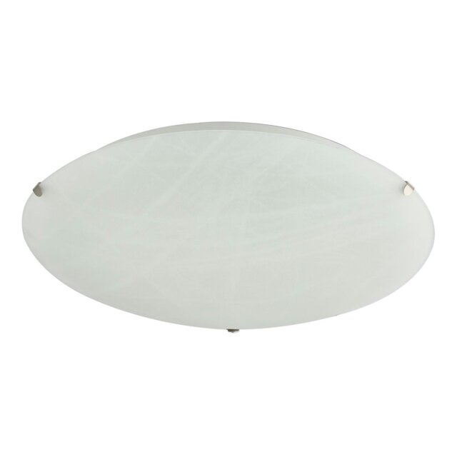 Rackhams Traditional White Alabaster Circular Glass IP20 Flush Ceiling ...