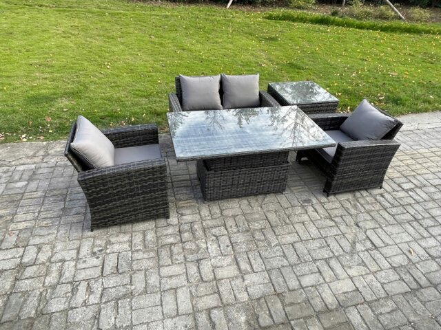 Rackhams Outdoor Garden Dining Sets 4 Seater Rattan Patio Furniture ...