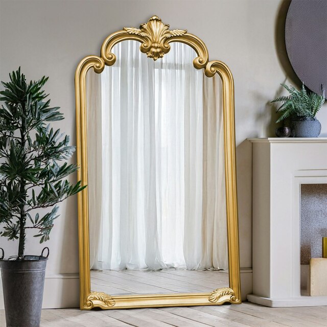 Rackhams Palazzo Full Length Vintage Gold Arched Mirror 184cm x 104cm ...