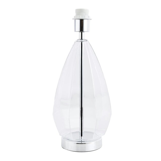 Rackhams Transparent Glass and Polished Chrome Table Lamp Base with ...