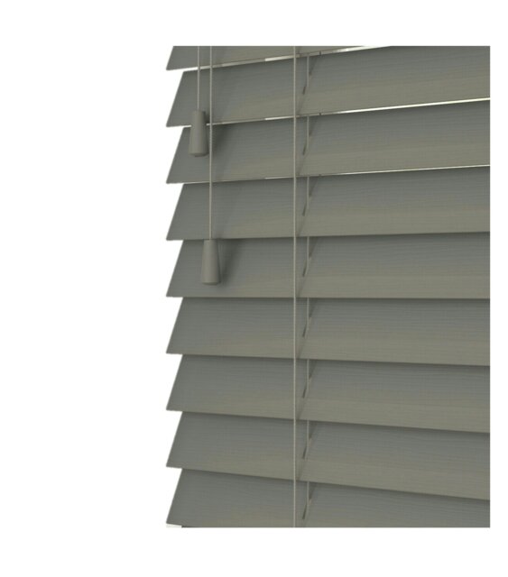 Rackhams Smooth Grey Smooth Finish Faux Wood Venetian Blinds with ...