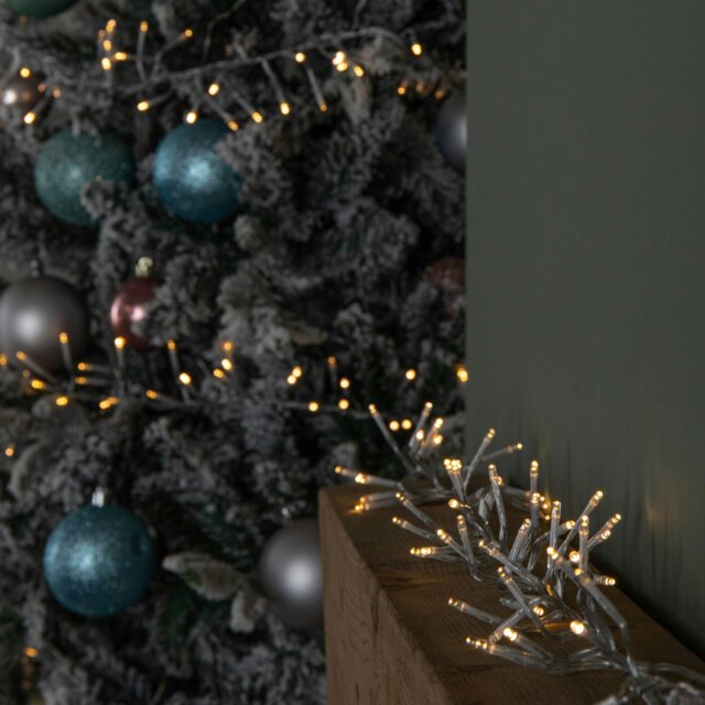 Rackhams 9.3m 720 LED Christmas Cluster String Lights with Timer in ...