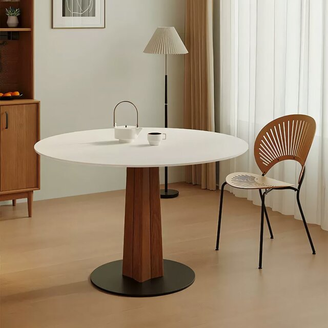 Rackhams Percival White Round Dining Table - ⌀100cm by Rackhams ...
