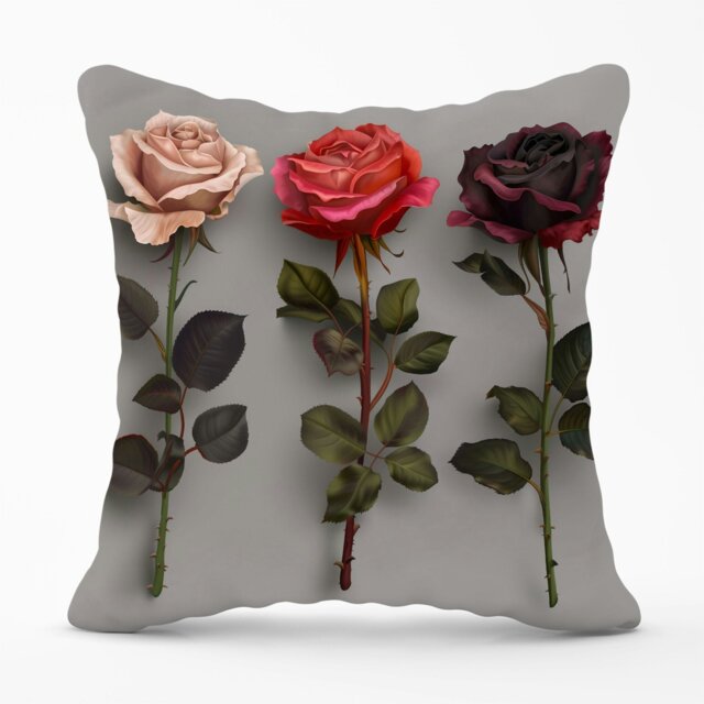 Rackhams 3 Red And Pink Roses Cushions - - 45cm x 45cm by Rackhams ...