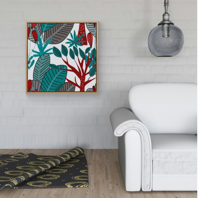 "Rackhams Jungle Exotic Summer Tropical Leaves Framed Canvas - - 16"" x ...