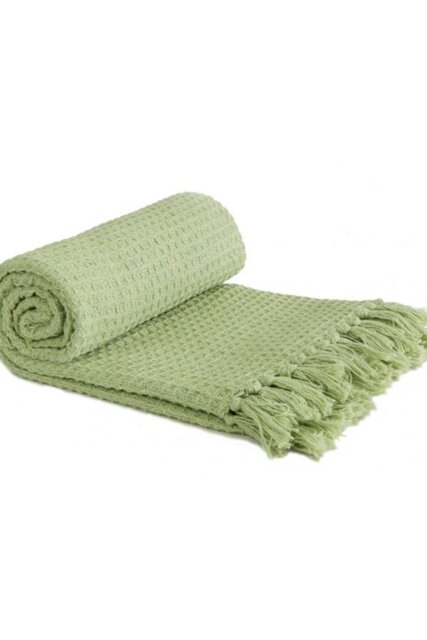 "Rackhams Honeycomb Throw Over Blanket - Green - 90"" X 100""" by ...
