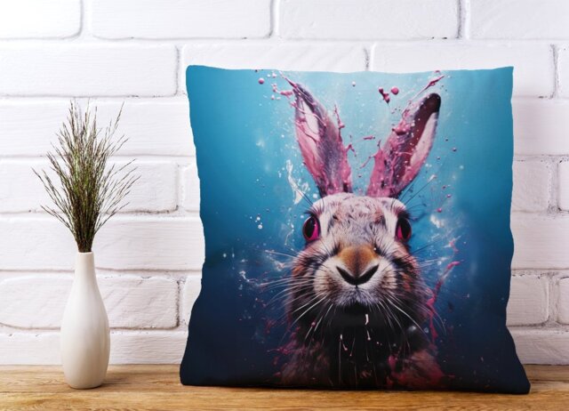 Rackhams Rabbit Face Splashart Cushions - - 60cm x 60cm by Rackhams ...