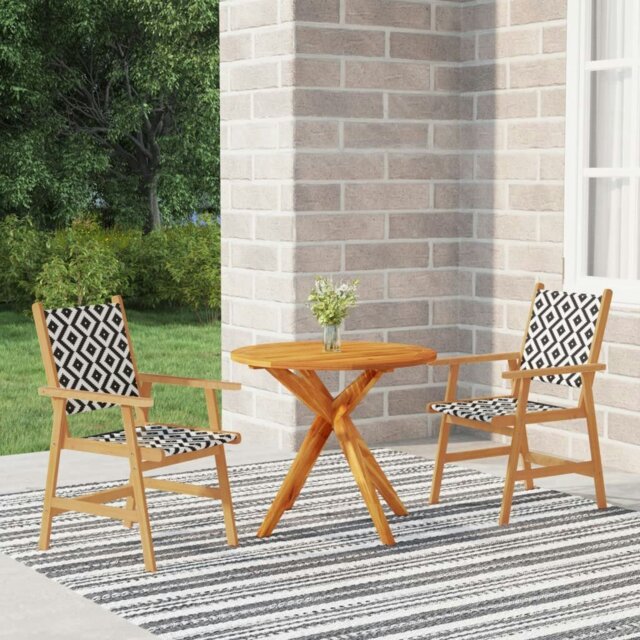 Rackhams 3 Piece Garden Dining Set Solid Wood Acacia - Solid acacia ...
