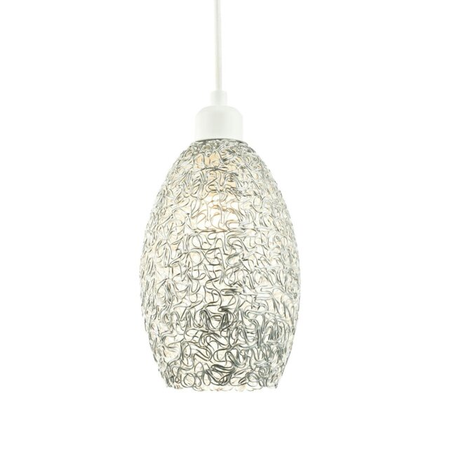 Rackhams Industrial and Contemporary Twisted Wire Mesh Metal Light ...