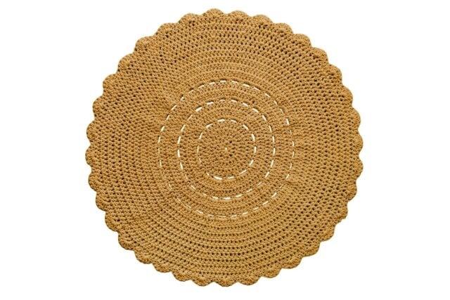 Rackhams Crochet doily rug - MUSTARD - 80 cm - Mustard by Rackhams ...