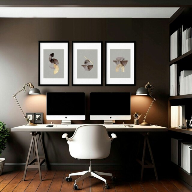 Rackhams Wall art in office - set of 3 framed wall art - 16 x 22 inches ...