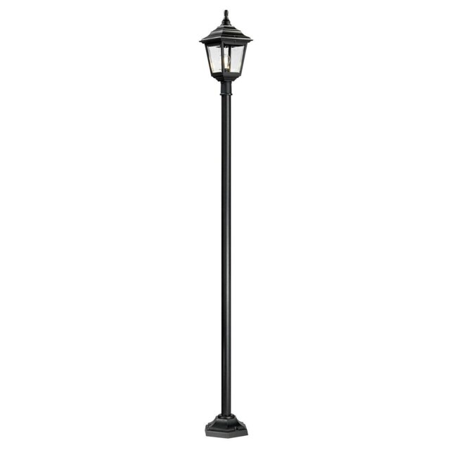 Rackhams Outdoor IP44 1 Bulb Lamp Post Black LED E27 100W Bulb Light ...