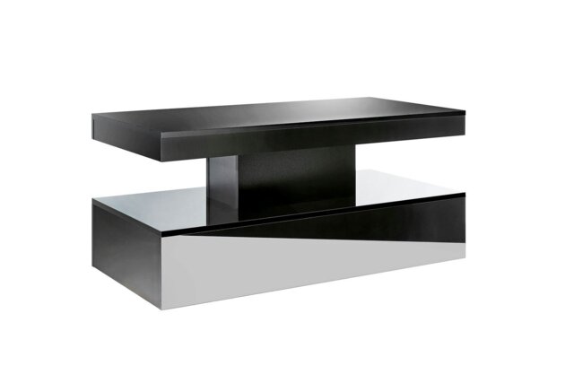 Rackhams Coffee Table Gloss Tiffany with LED RGB Remote Control Light ...
