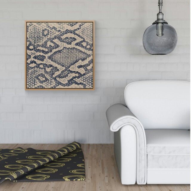 "Rackhams Snake Skin Framed Canvas - - 16"" x 16"" - Pine" by Rackhams ...