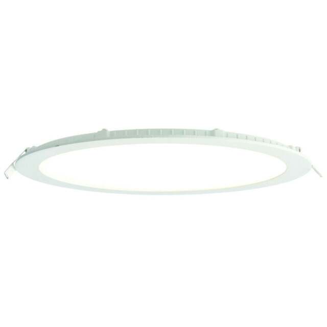Rackhams Ultra Slim Round Flush Ceiling Light 24W Cool White LED 4000k ...