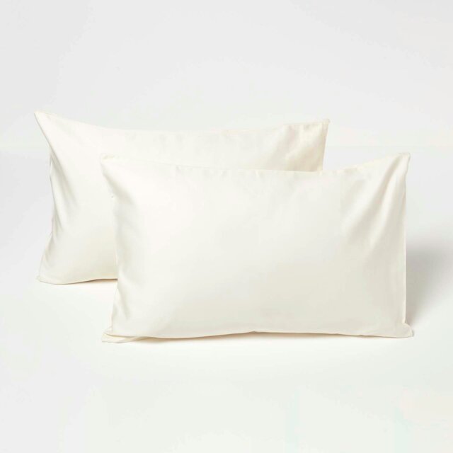Rackhams Organic Cotton Kids Pillowcases 40 x 60 cm 400 Thread Count, 2 ...
