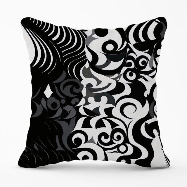 Rackhams Black Grey Abstract Cushions - by Rackhams | ufurnish.com