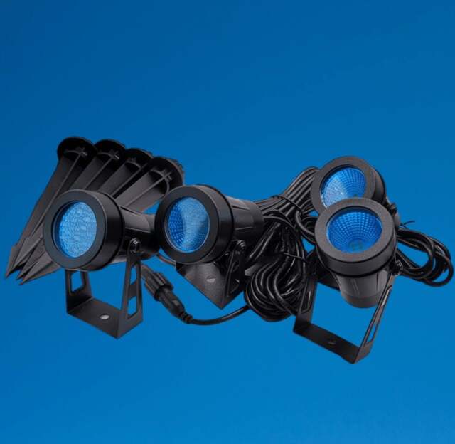 Rackhams 4 in 1 LED Colour Spotlights Garden Landscape Up / Spot ...