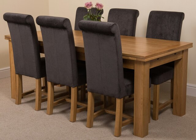 Rackhams Richmond Large Oak Extending Dining Table with Washington ...