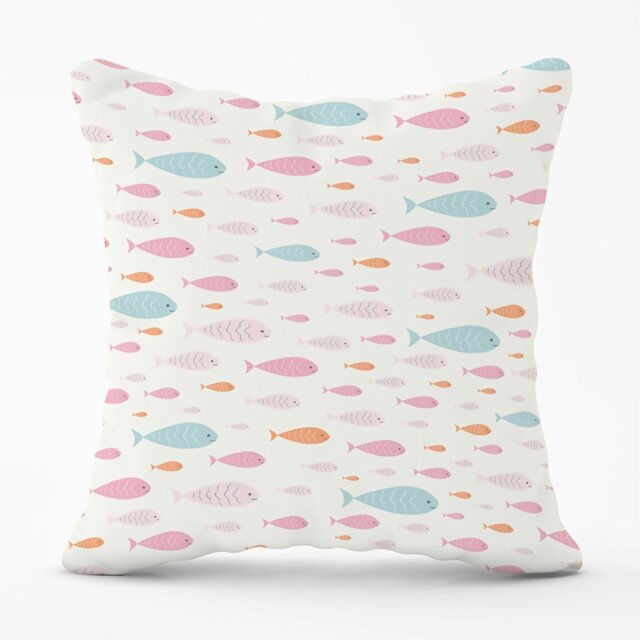 Rackhams Hand Drawn Swimming Fish Cushions - - 45cm x 45cm by Rackhams ...