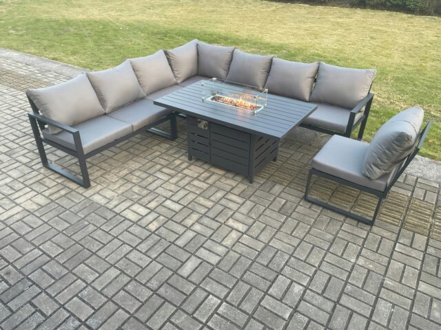 Rackhams Aluminium Lounge Corner Sofa Outdoor Garden Furniture Sets Gas ...
