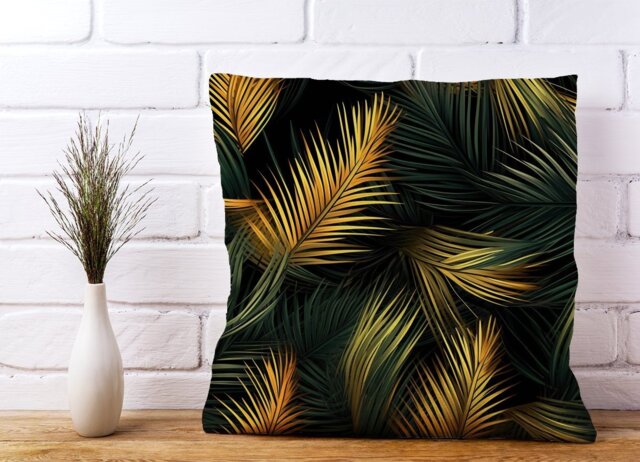Rackhams Golden Palm Leaves Cushions - - 60cm x 60cm by Rackhams ...