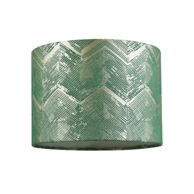 Rackhams Contemporary Emerald Green Drum Lamp Shade with Gold and ...