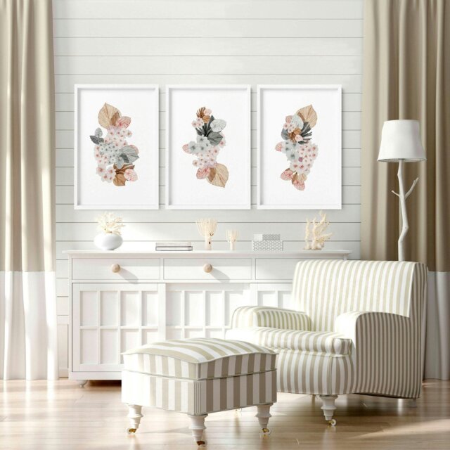 Rackhams Botanicals artwork - set of 3 wall art prints - 16 x 22 inches ...