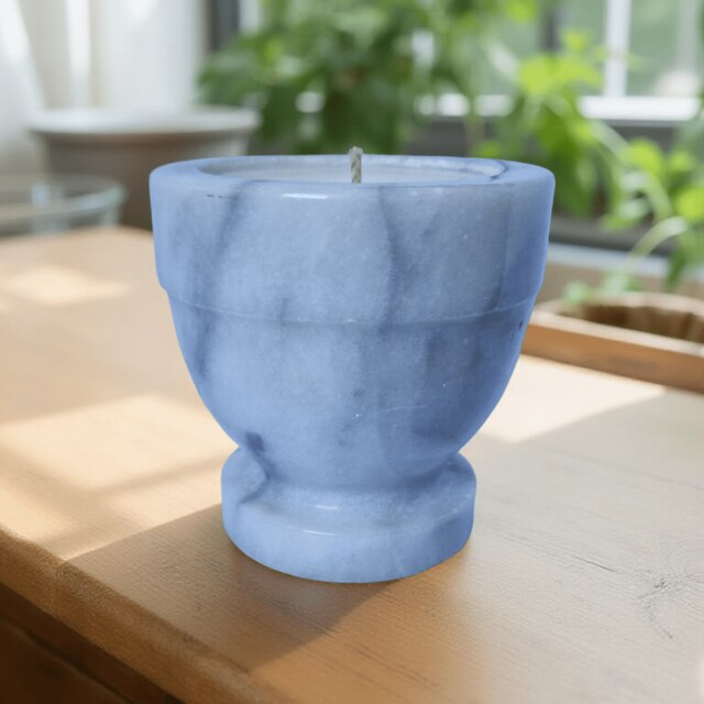 Rackhams Repurposed White Marble Mortar Candle – Vintage Bookshop by ...