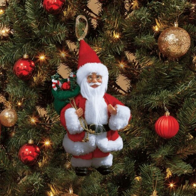 Rackhams 24cm Red and White Traditional Hanging Santa Christmas Pendant ...