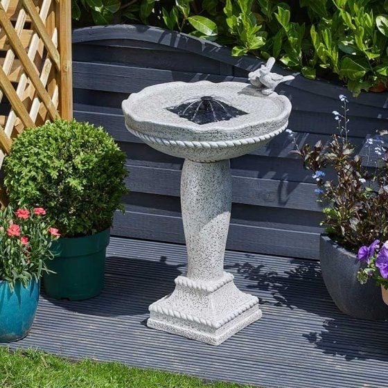 Rackhams Feathered Friends Animal Fountain Solar Water Feature - Solar ...