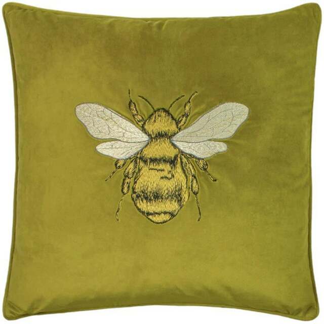 Rackhams Hortus Bee Cushion Cover - Olive - 50cm x 50cm - Olive by ...