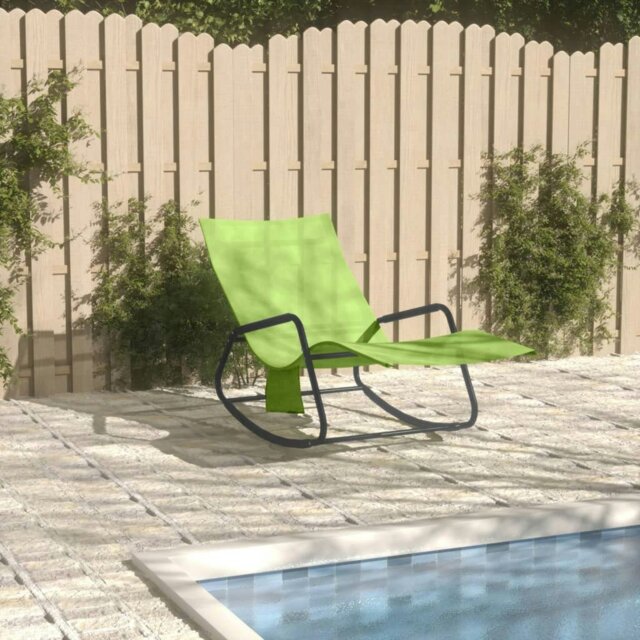 Rackhams Sun Lounger Steel and Textilene Green - Green - Steel ...