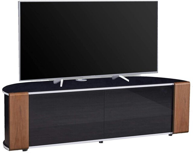Rackhams Sirius 1600 TV Cabinet Gloss Black Stand with BEAMTHRU Remote ...