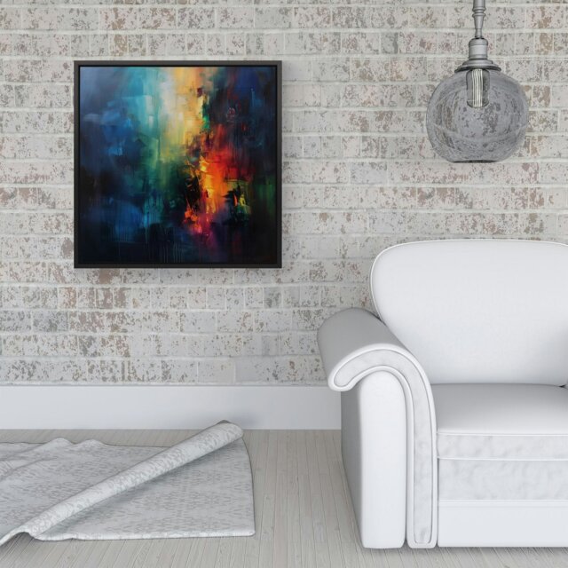 "Rackhams Colourful Chaos: Urban Dreamscape Framed Canvas - - Black ...