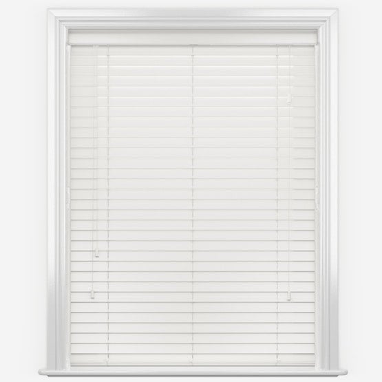 Rackhams Cloud Faux Wood Fine Grain Venetian Blinds with Strings - 40cm ...