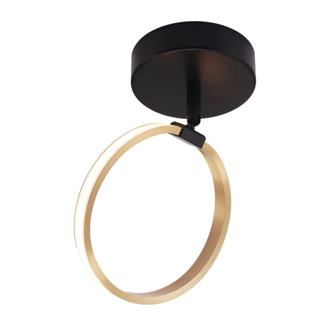 Rackhams Modern Fully Adjustable Gold Ring LED Ceiling or Wall Light ...